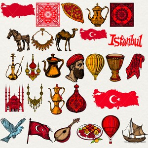 Turkish Clipart Mega Bundle: Istanbul, Ottoman Designs (63 PNG & 63 SVG ...