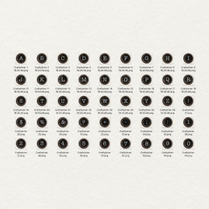 Vintage Typewriter Key Clipart, 45 Png Printable Typewriter Keys, Junk ...