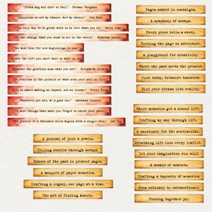 Quotes for Junk Journal, 82 Png Files and A4 Printable Sheets, Digital ...