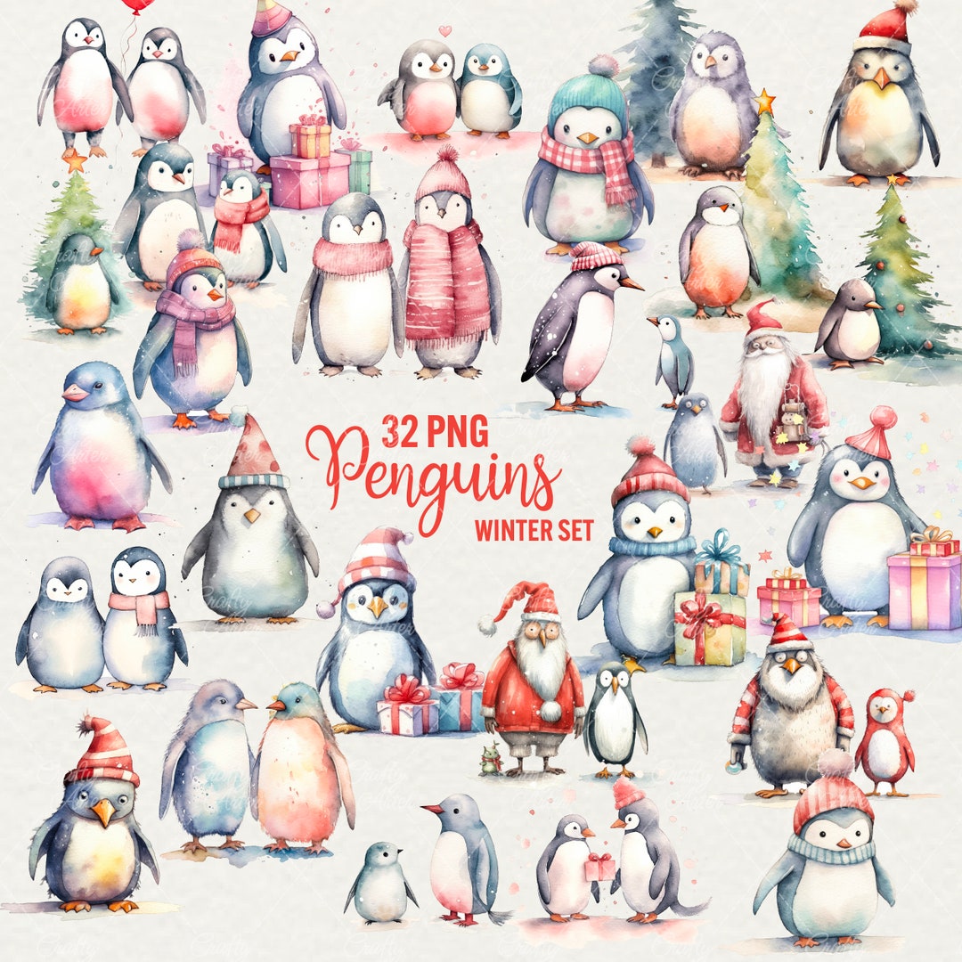 Christmas Penguins Clipart, Cute Holiday Animals Penguin 32 Png, Baby ...