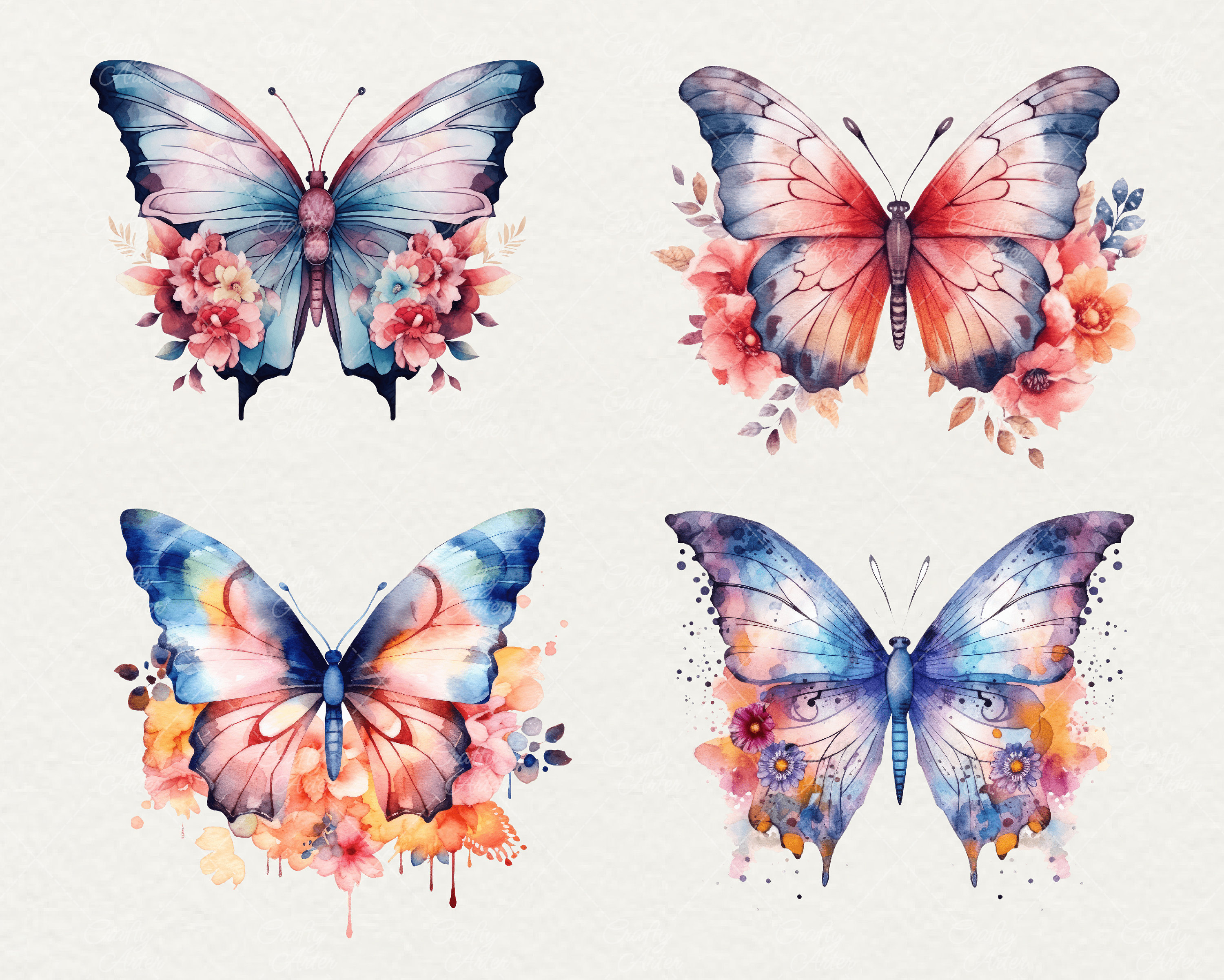 Watercolor Butterfly Clipart Watercolor Butterflies Clip Art - Etsy
