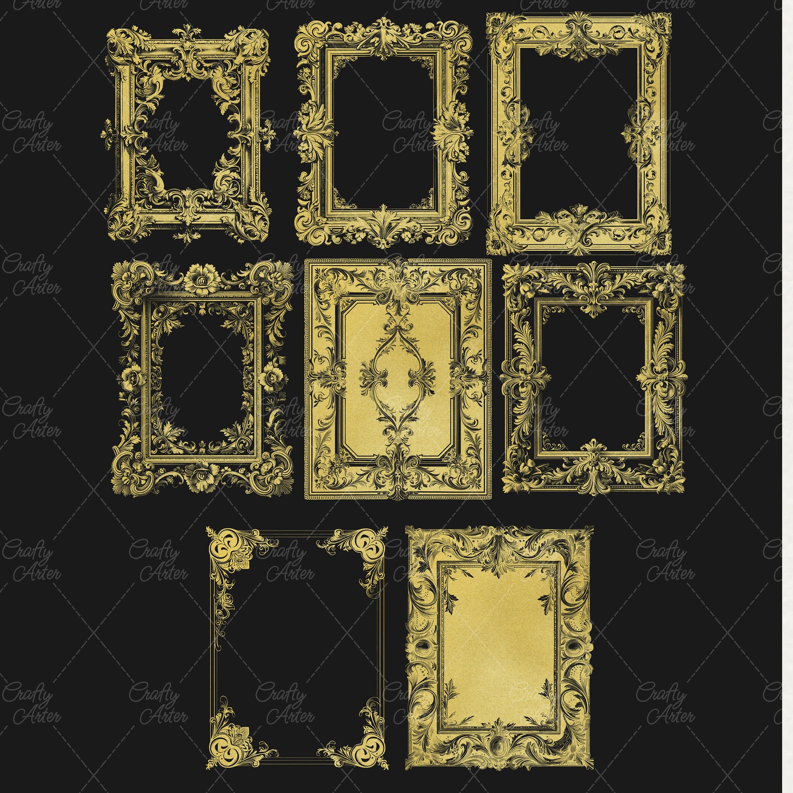 Gold Book Frames Clipart, 32 Png Old Ornate Frames, Antique Frame, Gold ...