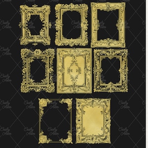 Gold Book Frames Clipart, 32 Png Old Ornate Frames, Antique Frame, Gold ...