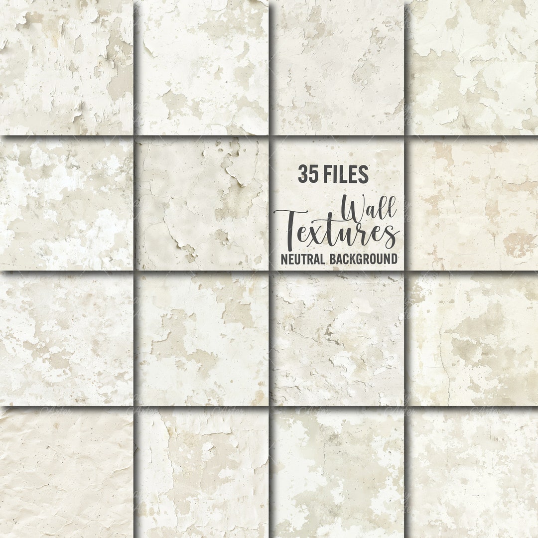Neutral Wall Texture: 35 Beige Grunge Digital Papers (commercial Use ...