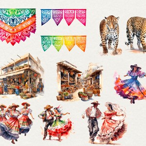 Watercolor Mexico Clipart: 53 PNG Travel Graphics (commercial Use) - Etsy