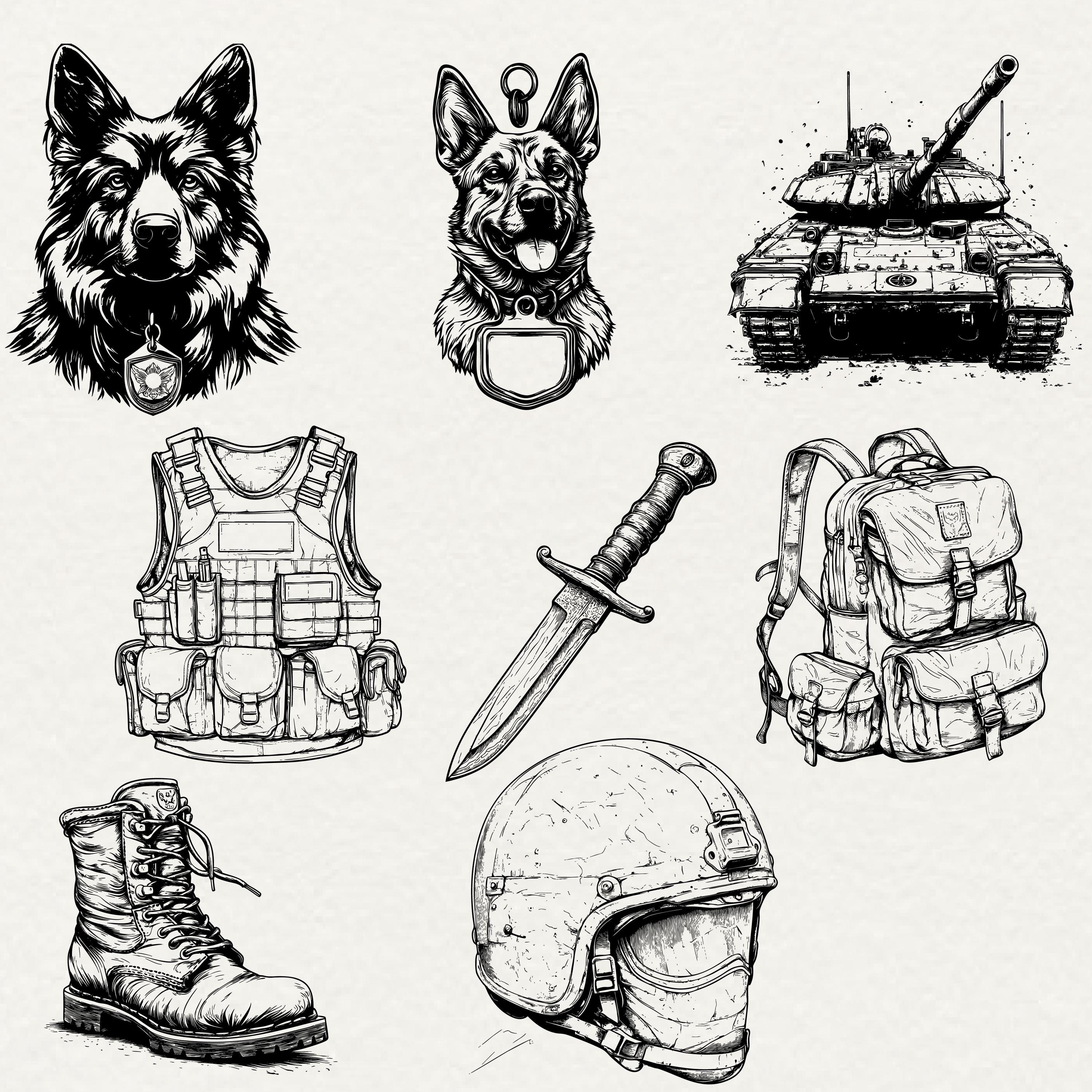 Military SVG Clipart Bundle, Army PNG, Soldier, Camo (digital Download ...
