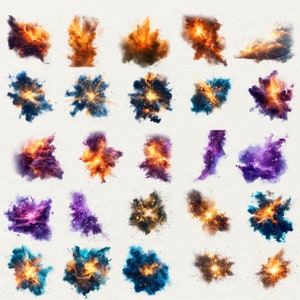 Dreamy Nebula Splash Overlays: 38 Galaxy PNG Clipart (digital Download ...