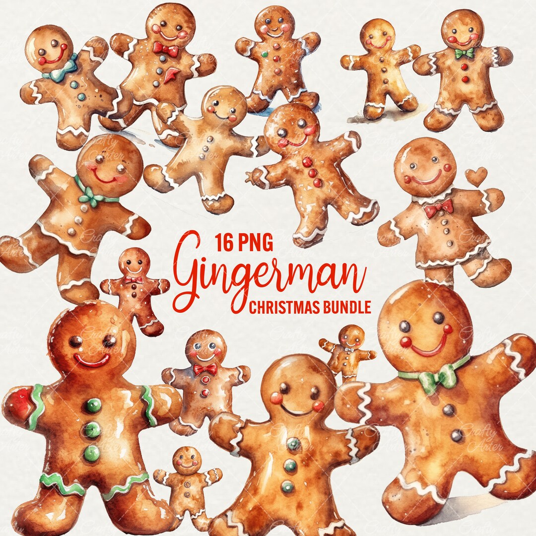 Christmas Ginger Man Clipart, Winter Clipart Holiday Time, Ginger Man ...