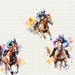 Watercolor Horse Racing Clipart: Derby Racehorse Illustrations (16 PNG ...