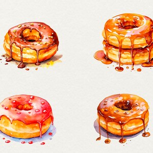 Watercolor Donut Clipart 27 PNG, Delicious Bakery Dessert Clipart ...