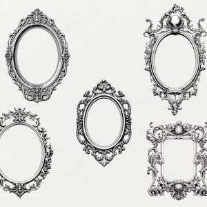 Silver Vintage Frames Clipart Set, Silver Ornament Frame Bundle 25 Png ...
