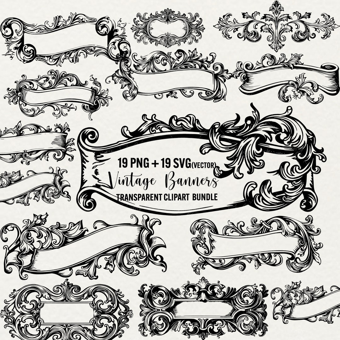 Banner Svg Bundle, Banner Png, Vintage Banner Svg, Ribbon Banners for ...