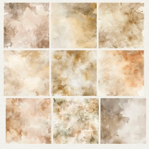 Watercolor Neutral Boho Background, 27 Beige Textures, Pastel Digital ...