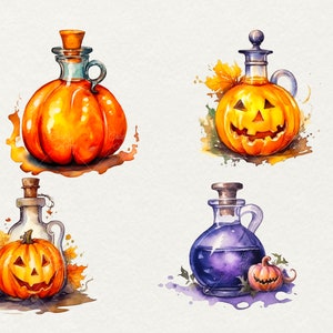 Watercolor Halloween Potion Clipart, Watercolor Halloween Graphics 28 ...