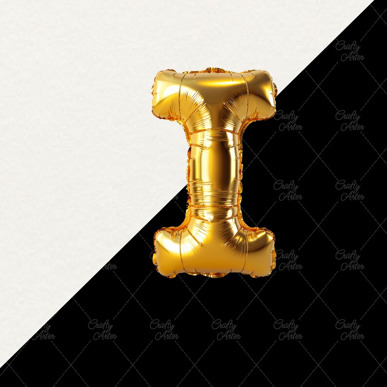 Gold Foil Balloon Alphabet Clipart: 55 PNG Letters (digital Download ...