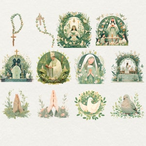 First Communion Green Pastel Clipart, 54 PNG Green 1st Communion Clip ...