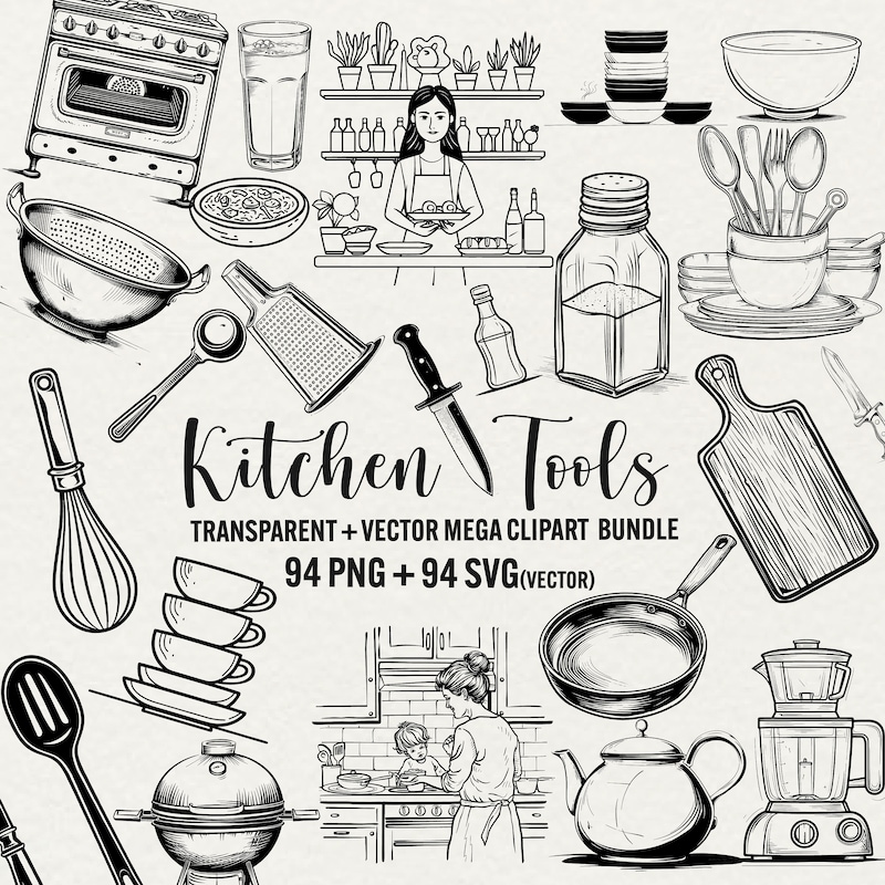 Utensils Clipart - Etsy