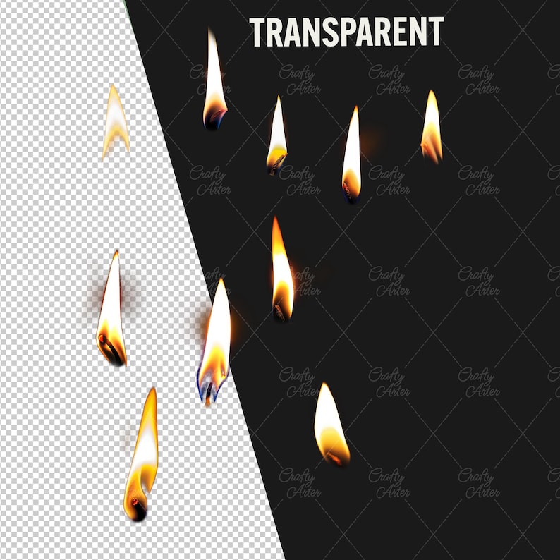 Candle Flame PNG Overlays: Transparent Light Effects (digital Download ...
