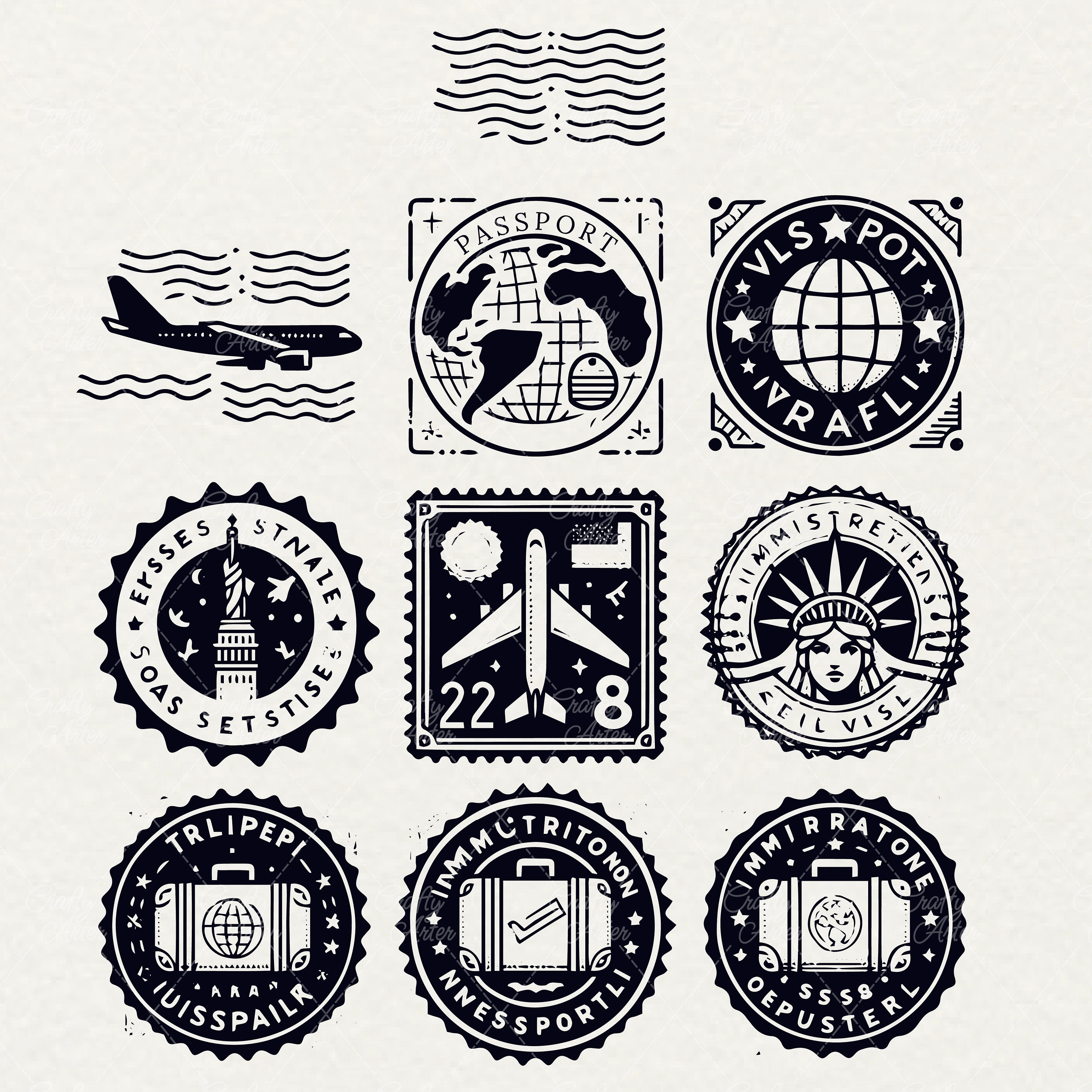 Passport Stamps Clipart