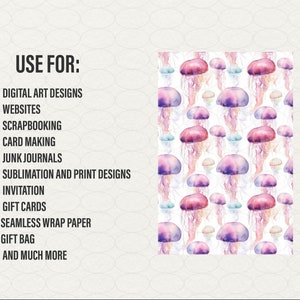 Jellyfish Seamless Pattern: 16 Ocean Digital Papers (commercial Use) - Etsy