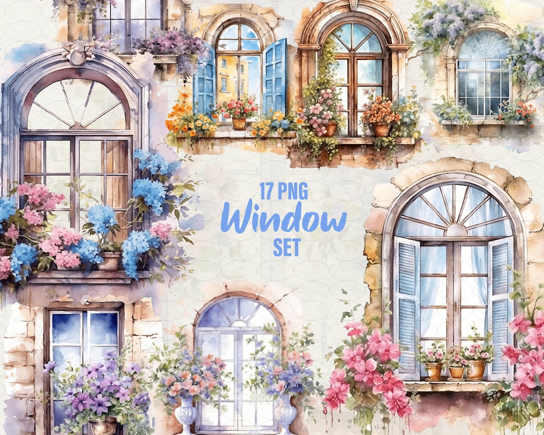 Floral Spring Windows Clipart, Spring Flower Windows 17 Png Antique ...