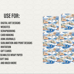 Greece Digital Papers, Seamless Instant Download, Santorini Digital ...