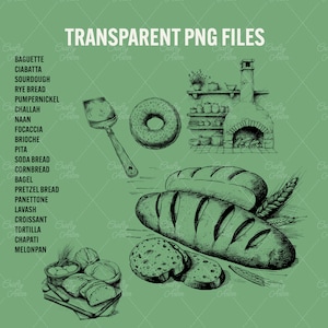 Bread Line Art Clipart, 92 Png Bakery Line Drawing Graphics, Artisan ...