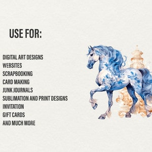 Watercolor Rococo Horses Clipart, Animal Clipart, 23 PNG Rococo ...