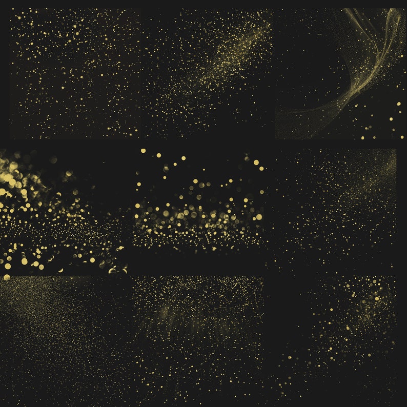 Gold Glitter Overlays: 20 PNG Transparent Clipart (digital Download) - Etsy