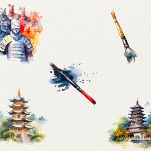 China Watercolor Clipart: Traditional Culture Graphics (30 PNG) - Etsy
