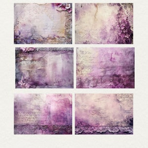 Purple Lace Digital Paper, 24 Junk Journal Printable Pages, Manuscript ...