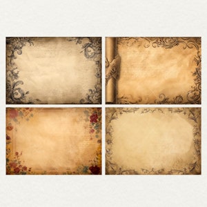 Printable Digital Old Papers Clipart, 22 Vintage Pages, Paper for Print ...