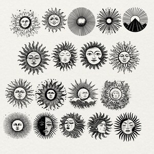Celestial Sun Svg, 54 PNG and SVG Magic Sun Fantasy Clipart, Sun Face ...