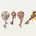 Steampunk Keys Clipart 20 PNG Fantasy Clipart Steampunk Key Watercolor ...