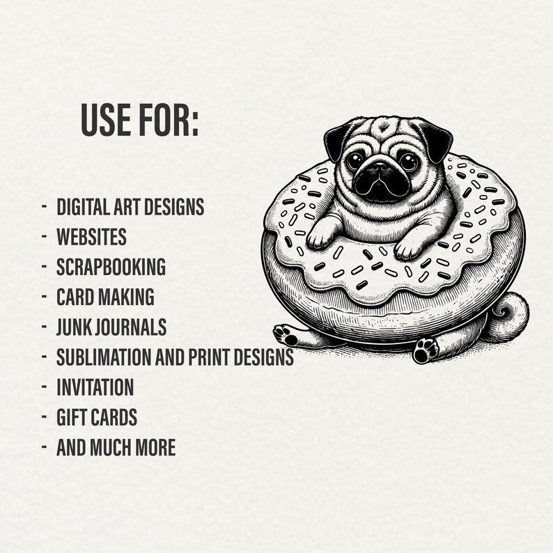 Funny Pug Clipart Bundle, Dog Graphics, Vector Illustrations (SVG PNG ...