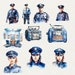 Watercolor Police Clipart Bundle: 68 PNG Illustrations (commercial Use ...