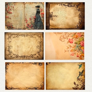 Printable Digital Old Papers Clipart, 22 Vintage Pages, Paper for Print ...