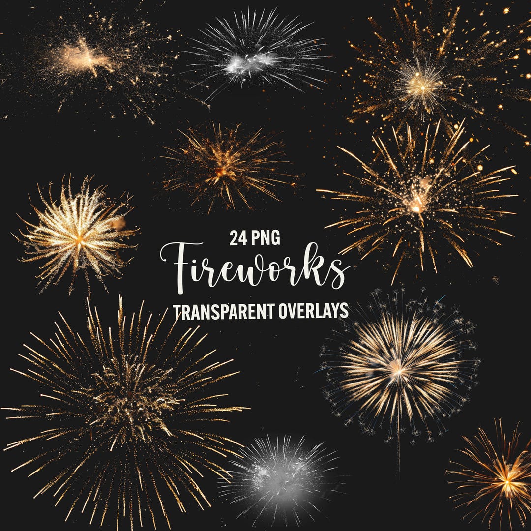 Fireworks Overlays, 24 Png Fireworks Overlay, Firework Effects, Photo ...