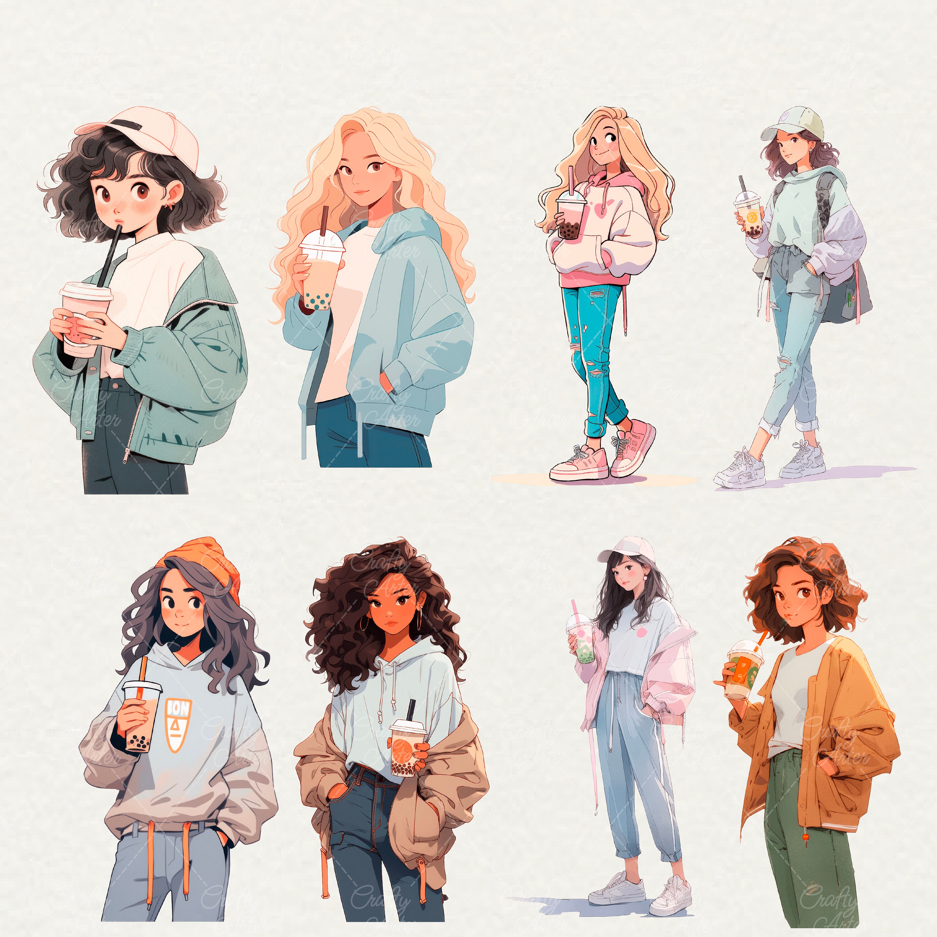 School Girls Clipart, 47 Png Fashion Teenager Girls, Cute Student Girl ...