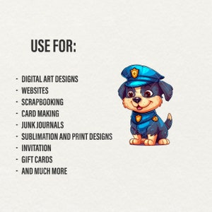 Cute Police Animals Clipart, 28 PNG Animal Clipart, Cartoon Kids ...