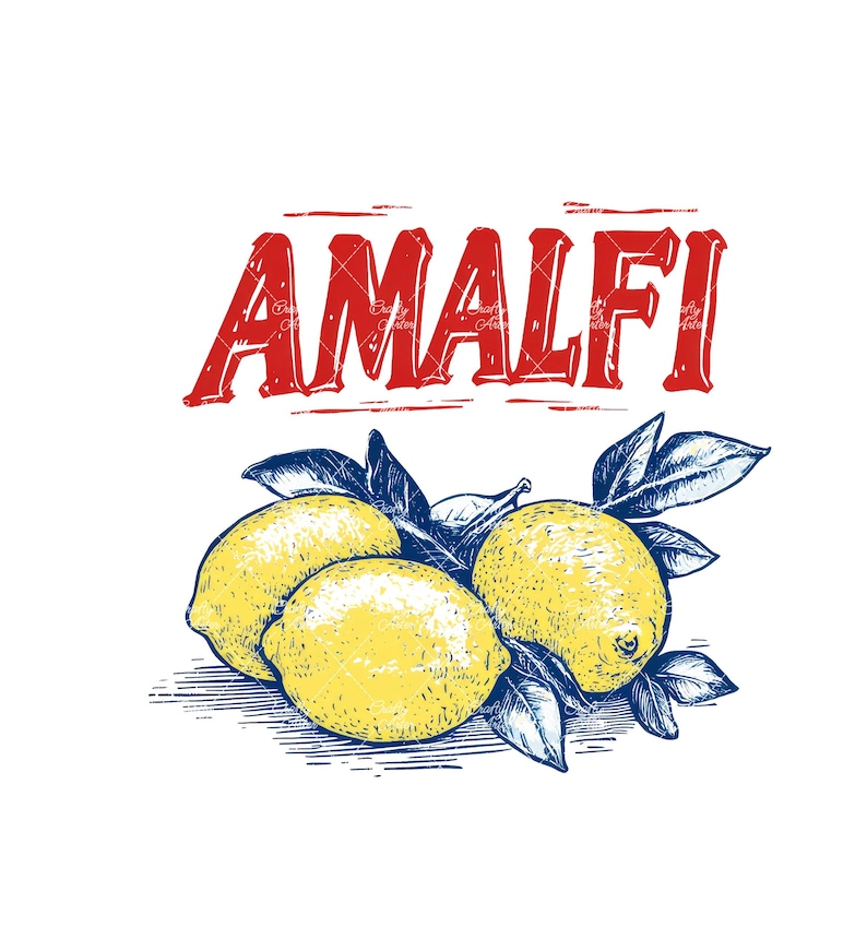 Amalfi Lemons T-shirt Design: Italian Summer PNG, PDF (commercial Use ...