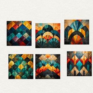 Digital Art Deco Paper 20 Cards Digital Vintage Paper Craft Scrapbook ...