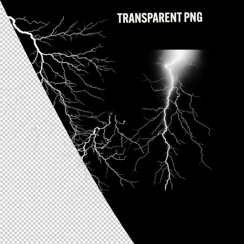 White Lightning Overlays: 28 PNG Photo Effects (commercial Use) - Etsy