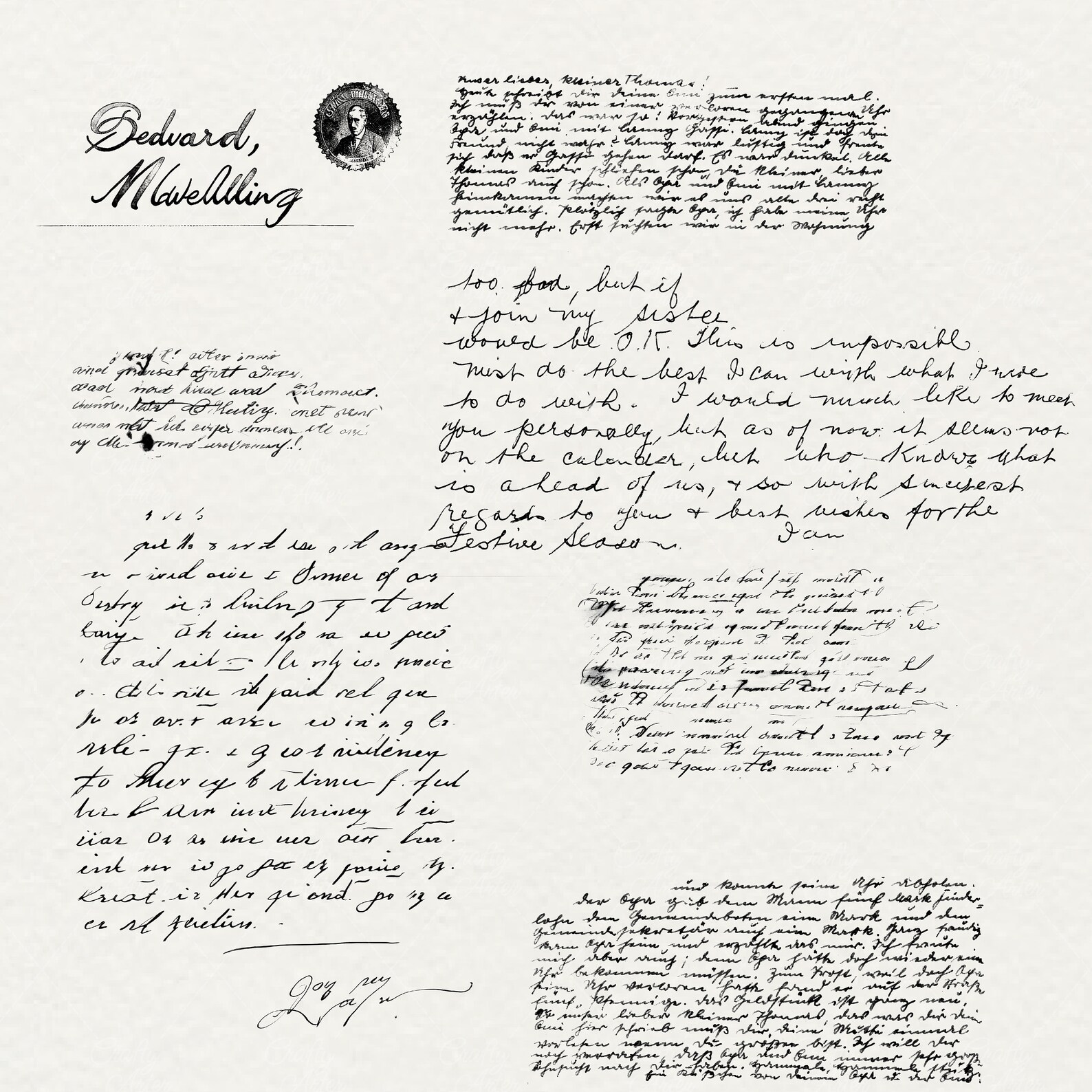 Vintage Handwriting Overlays: Sepia Letter Pngs (commercial Use) - Etsy