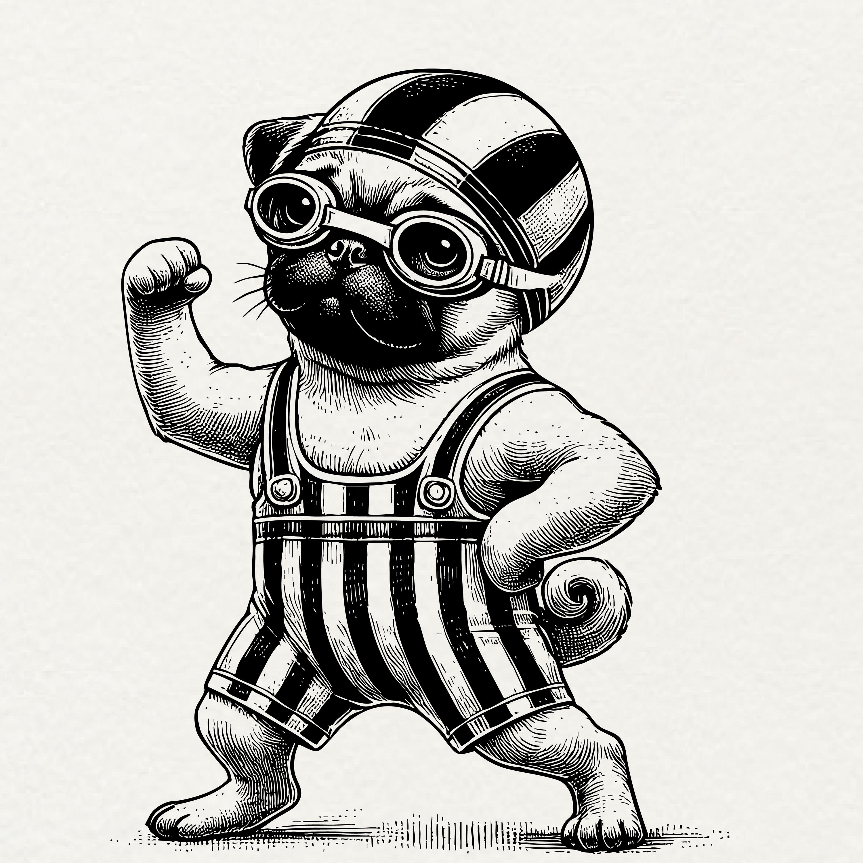 Funny Pug Clipart Bundle, Dog Graphics, Vector Illustrations (SVG PNG ...