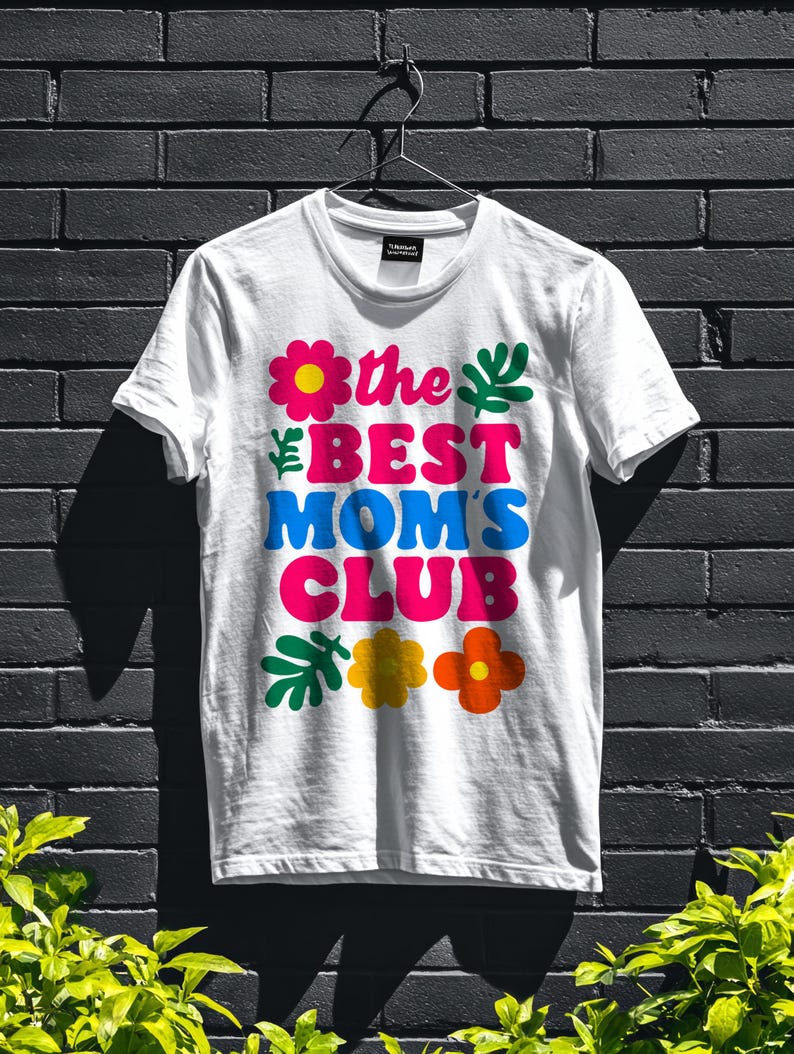 Groovy Retro Mom T-shirt Design, Best Mom's Club (PNG, PDF) - Etsy