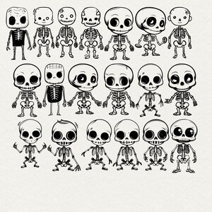 Cute Skeleton Svg Bundle, 94 Png + 94 Svg Skeleton, Skull Halloween Svg ...