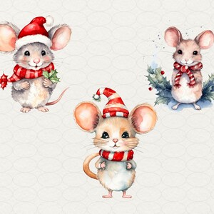 Christmas Mouse Clipart Christmas Sublimation Clipart Winter Clipart ...