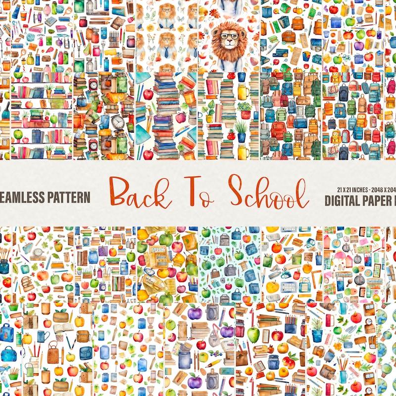 School Digital Background - Etsy