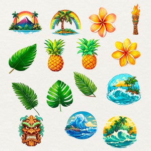 Aloha Hawaii Clipart: 67 PNG Cartoon Art, Luau & Beach Designs ...